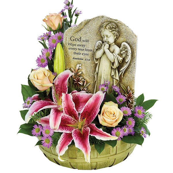 Praying Angel Basket for delivery today | Flowers By Nora